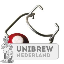 Beugel wit met rode rubberen ring 12 stuks.