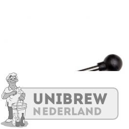 Proefpipet uit rvs met rubberen peer