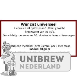 Unibrew wijngist universeel 40 gram